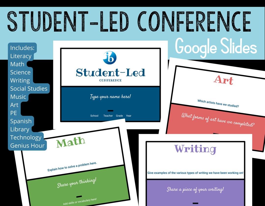Student-led Conference Google Slides: Editable Classroom Presentation ...