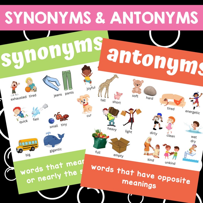 Synonyms and Antonyms | Same and Opposite | Vocabulary | Comprehension ...