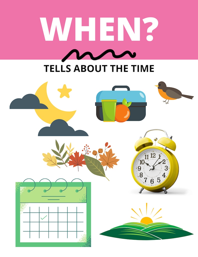 WH Question Visual Aids | Who? What? When? Where? Why? How? | Speech ...