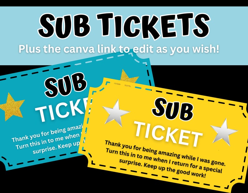 Sub Ticket | Golden Ticket | Classroom Management | Behavior | Reward ...