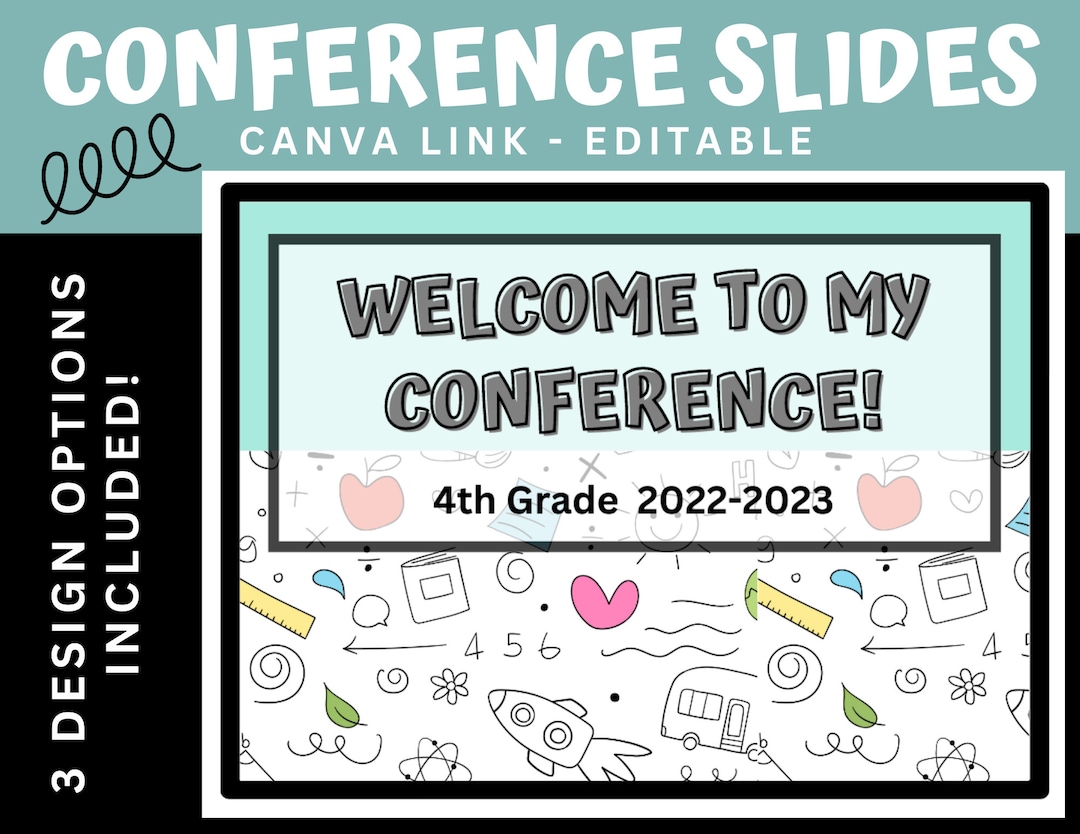 Student-led Conference Slideshow: Editable Canva Templates (3 Designs ...
