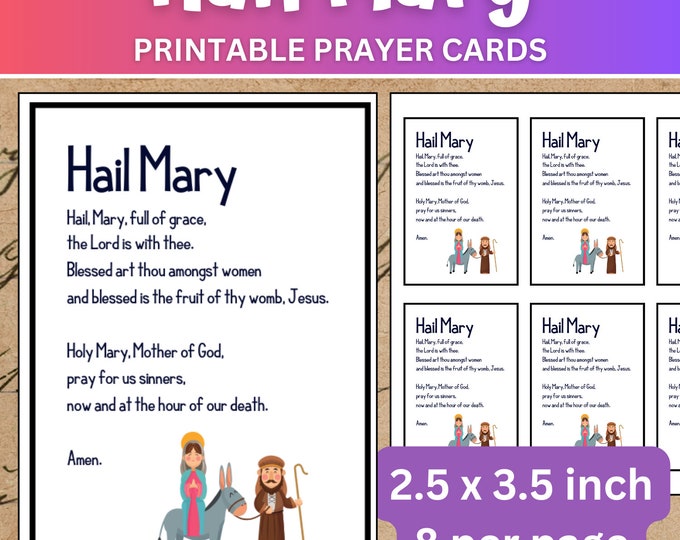 Hail Mary Worksheets - Etsy