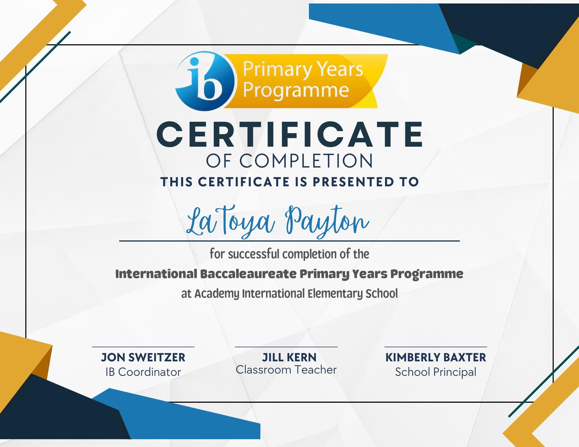 International Baccalaureate Certificates | Diploma Programme ...