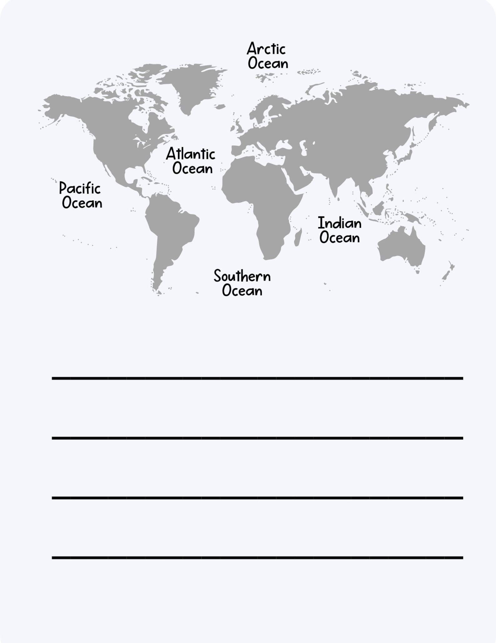 World Booklet 7 Continents 5 Oceans Label Color Write - Etsy