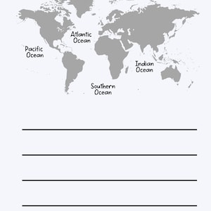 World Booklet | 7 Continents | 5 Oceans | Label Color Write Facts ...