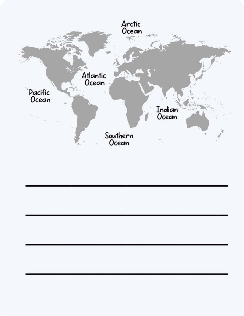 World Booklet | 7 Continents | 5 Oceans | Label Color Write Facts ...