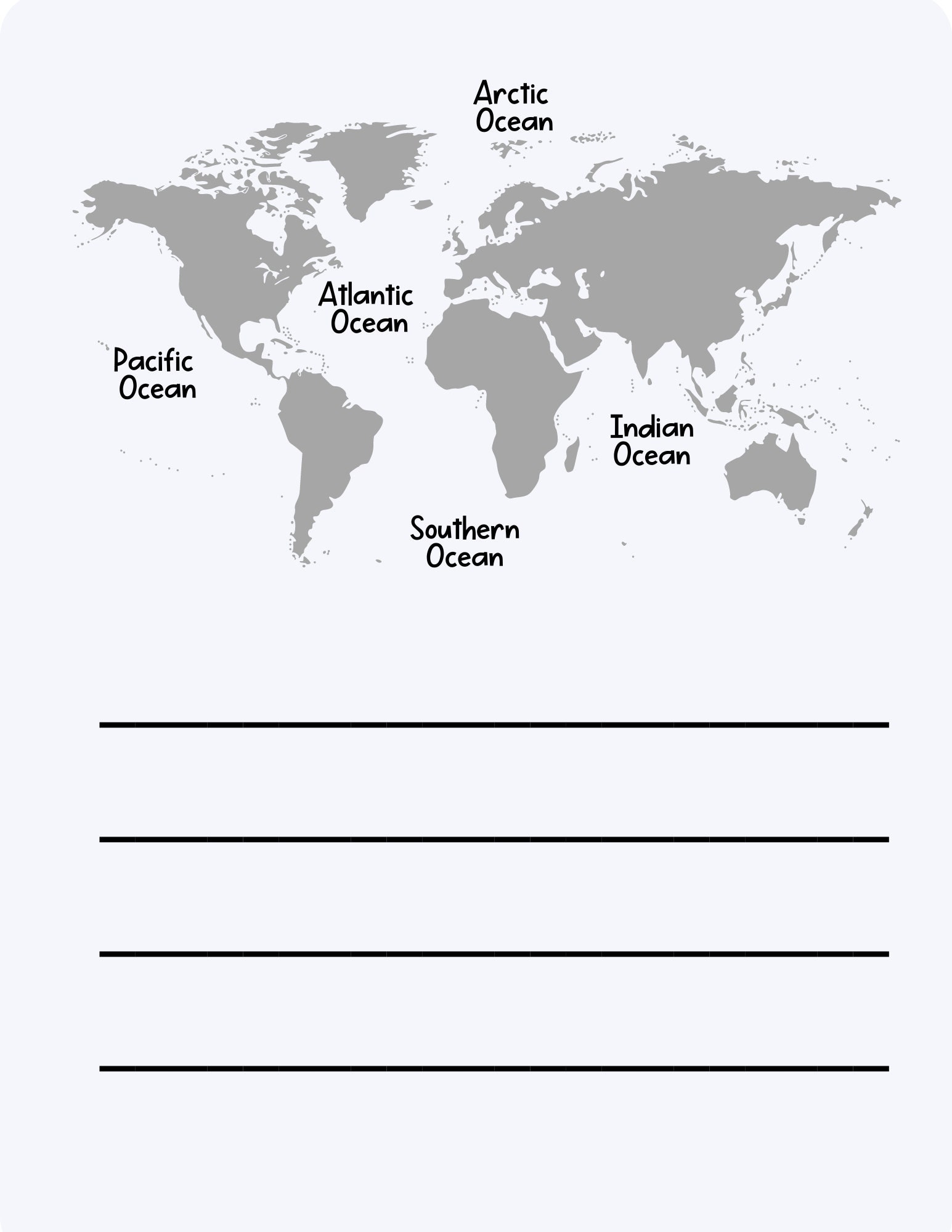 World Booklet | 7 Continents | 5 Oceans | Label Color Write Facts ...