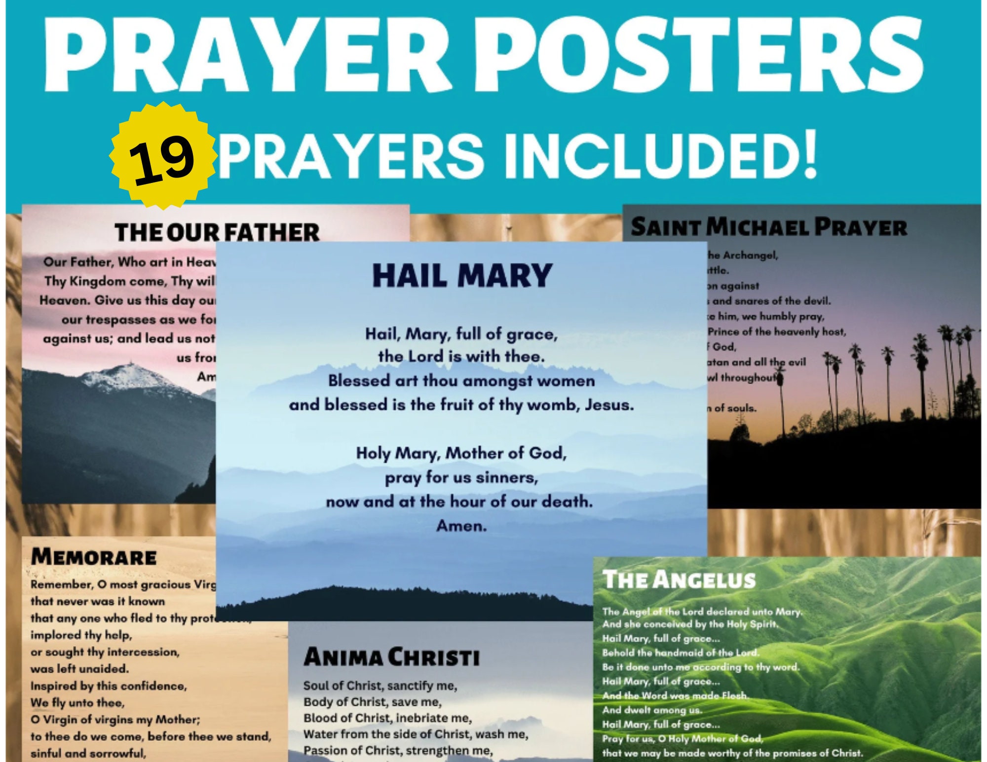 Prayer Printables Posters | Catholic School | Sunday School | Religious ...