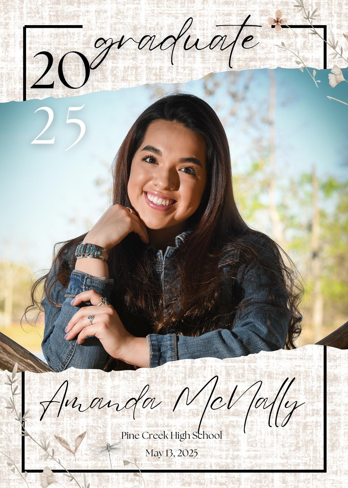 Class of 2025 Graduation Announcement Template (digital Editable ...
