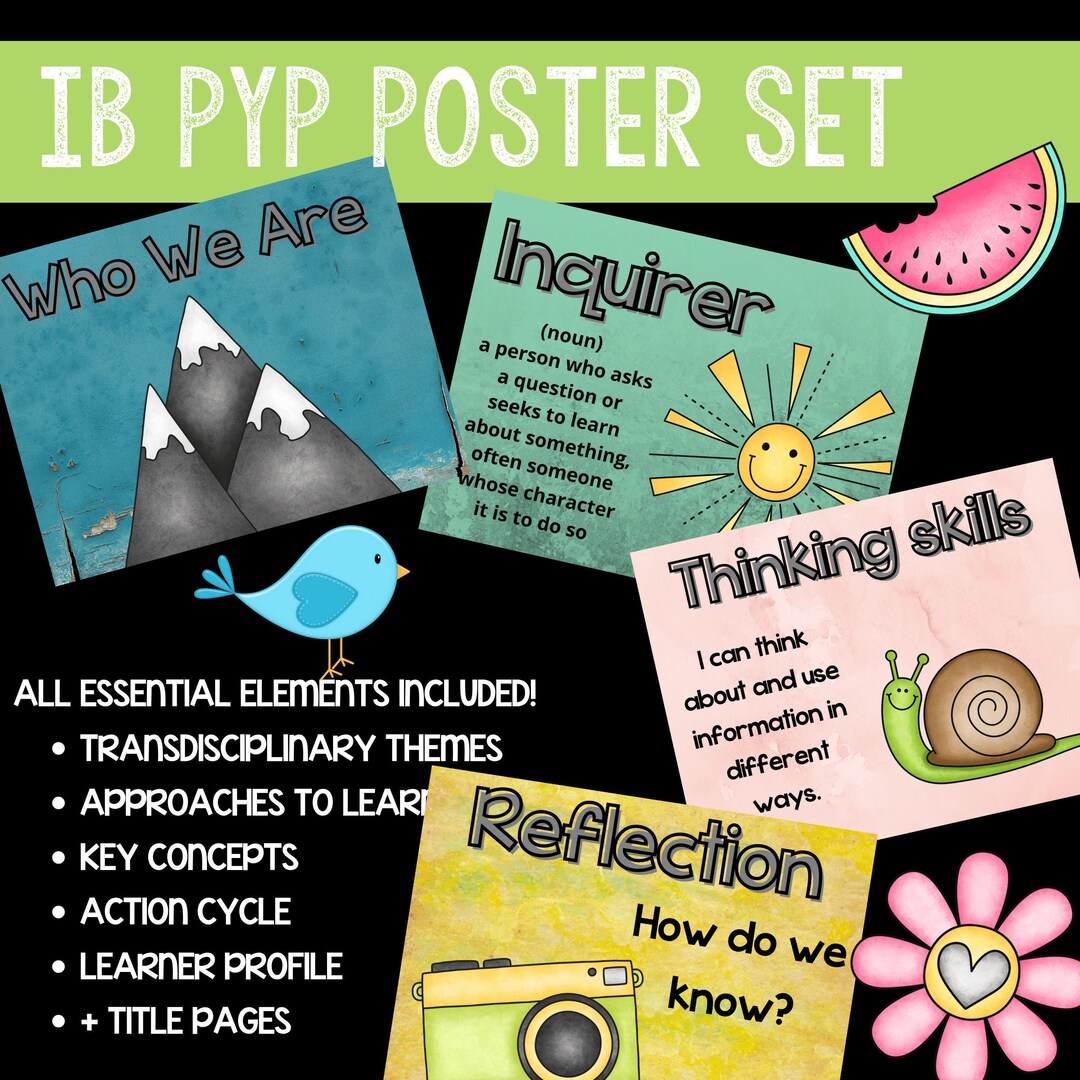IB PYP Poster Set Cute Camping Theme All Essential Elements Inc ...