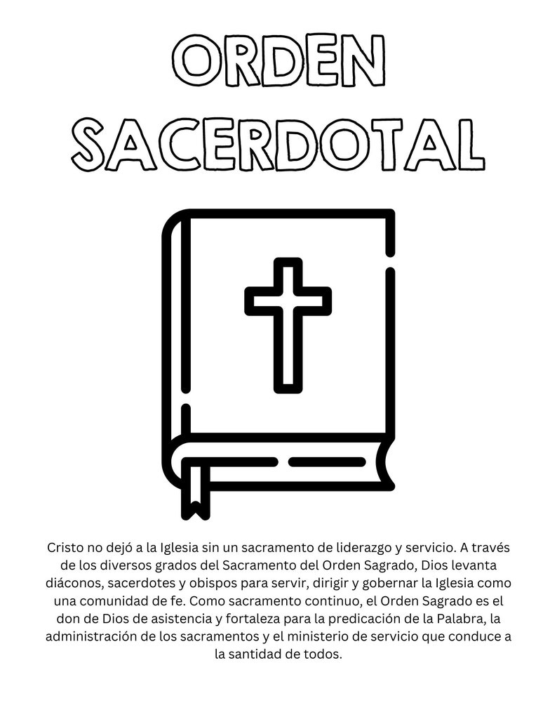 Seven Sacraments Spanish Coloring Book: Catholic Religious Education ...