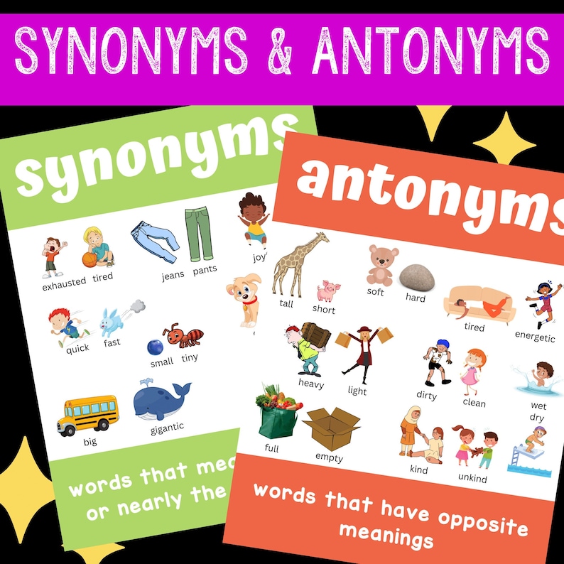 Synonyms and Antonyms | Same and Opposite | Vocabulary | Comprehension ...
