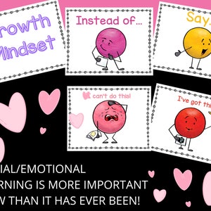 Growth Mindset Bulletin Board Printables Posters Social Emotional ...