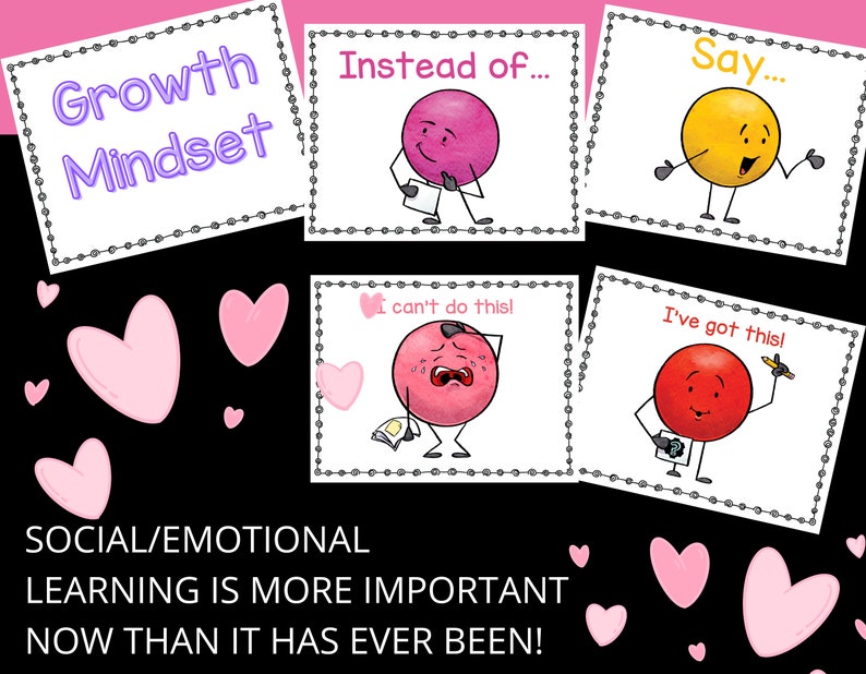 Growth Mindset Bulletin Board Printables Posters Social Emotional ...