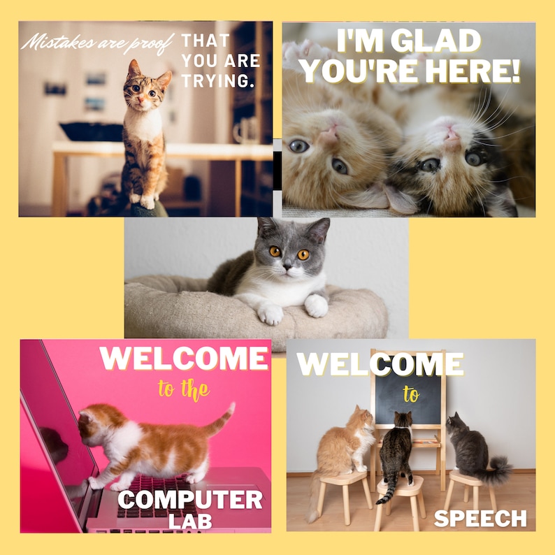 Classroom Quotes Printable Posters | CUTE Cat Theme | Positive Quotes ...