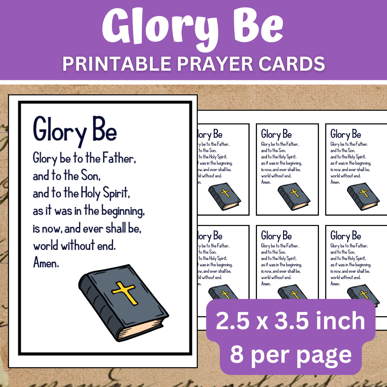 Catholic Prayer Cards: 18 Printable Prayers (PDF Download) - Etsy
