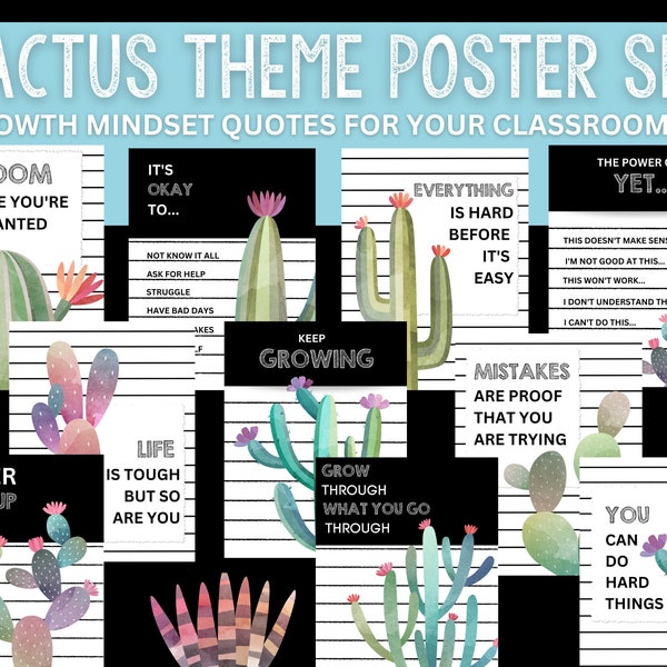 Cactus Classroom Decor - Etsy
