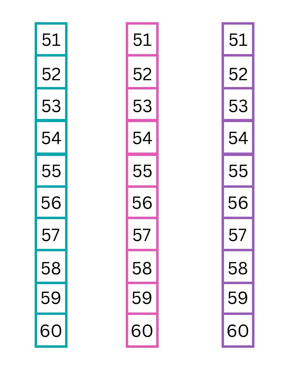 Vertical Number Lines | 1-100 | Number Strips | Counting | Math | Games ...