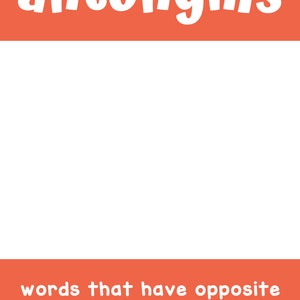 Synonyms and Antonyms Poster: Vocabulary, Comprehension Worksheet ...