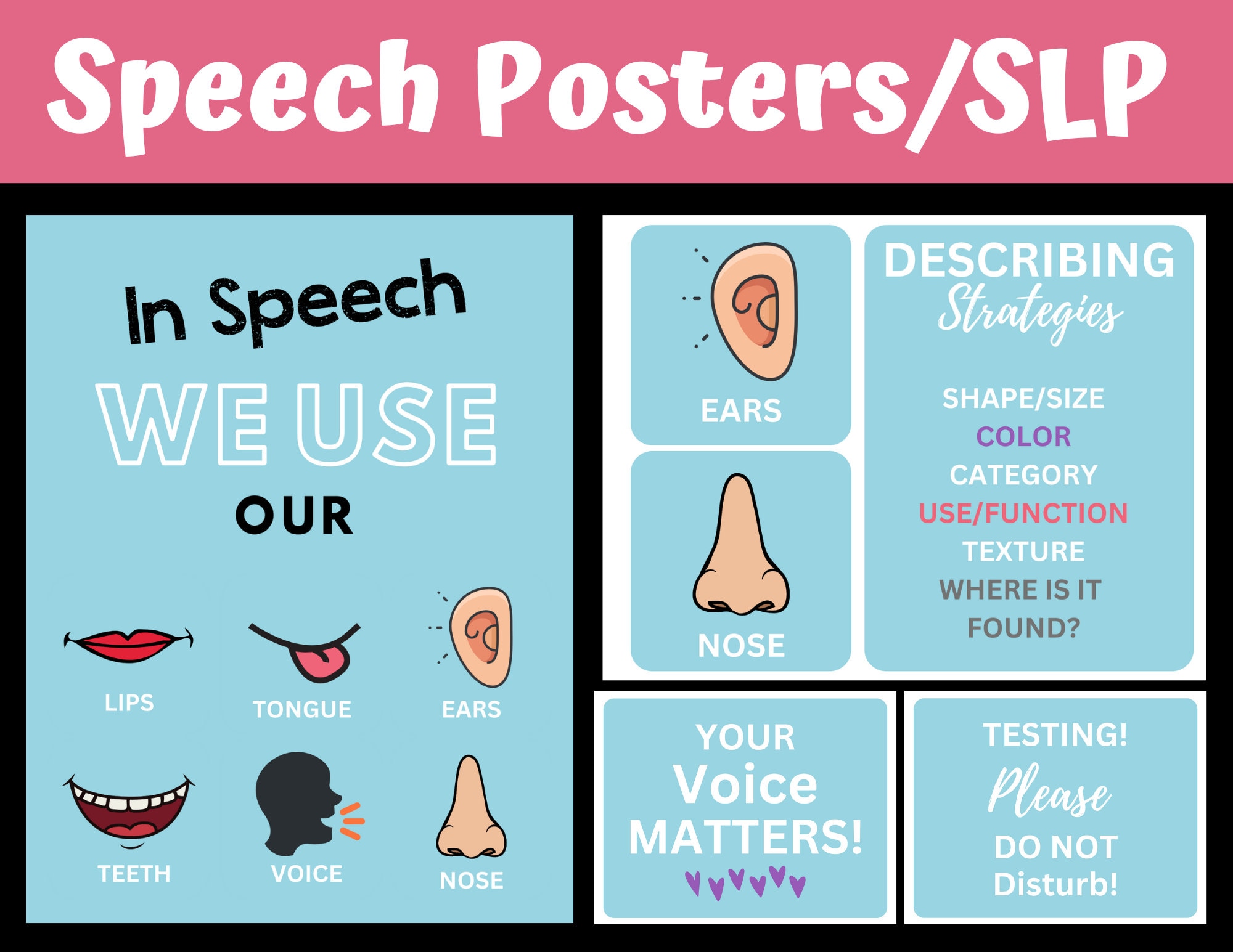 Speech Posters | Speech Language Therapy | SLP | Strategies | Bookmark ...