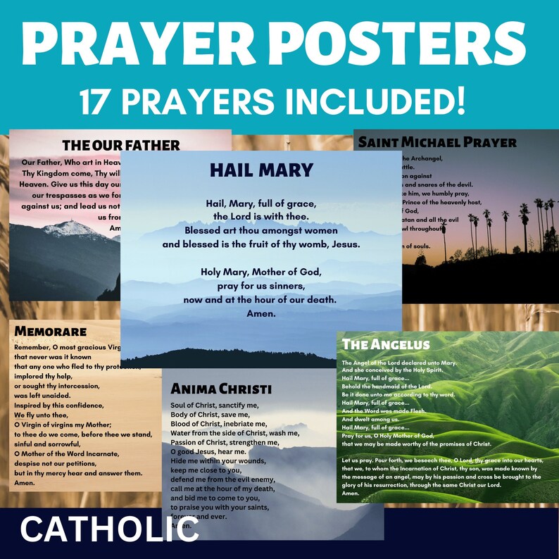 Prayer Printables Posters Catholic School Sunday School - Etsy