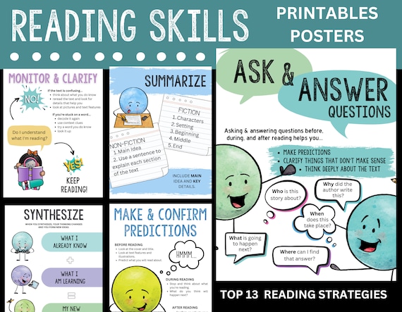 Printable Reading Skills Posters