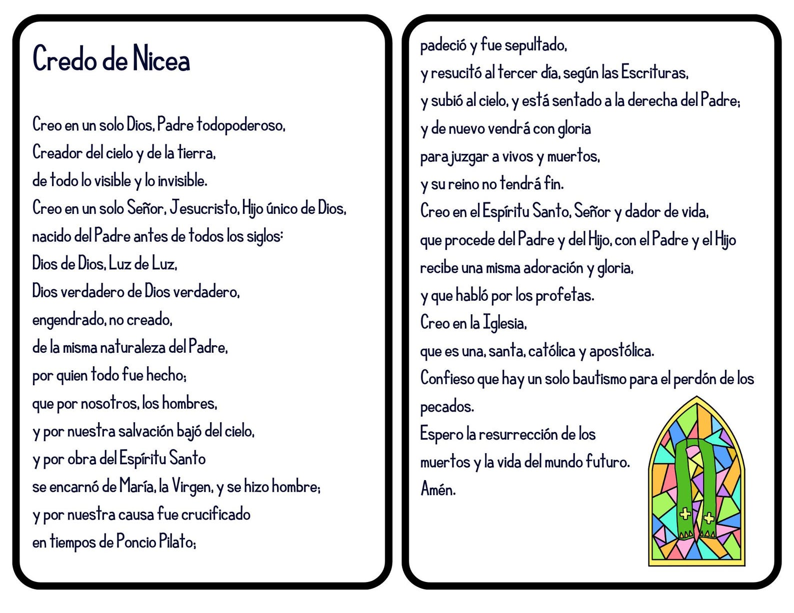 Credo De Nicea | Spanish Prayer Printable | 3 Sizes | Prayer Wallet ...