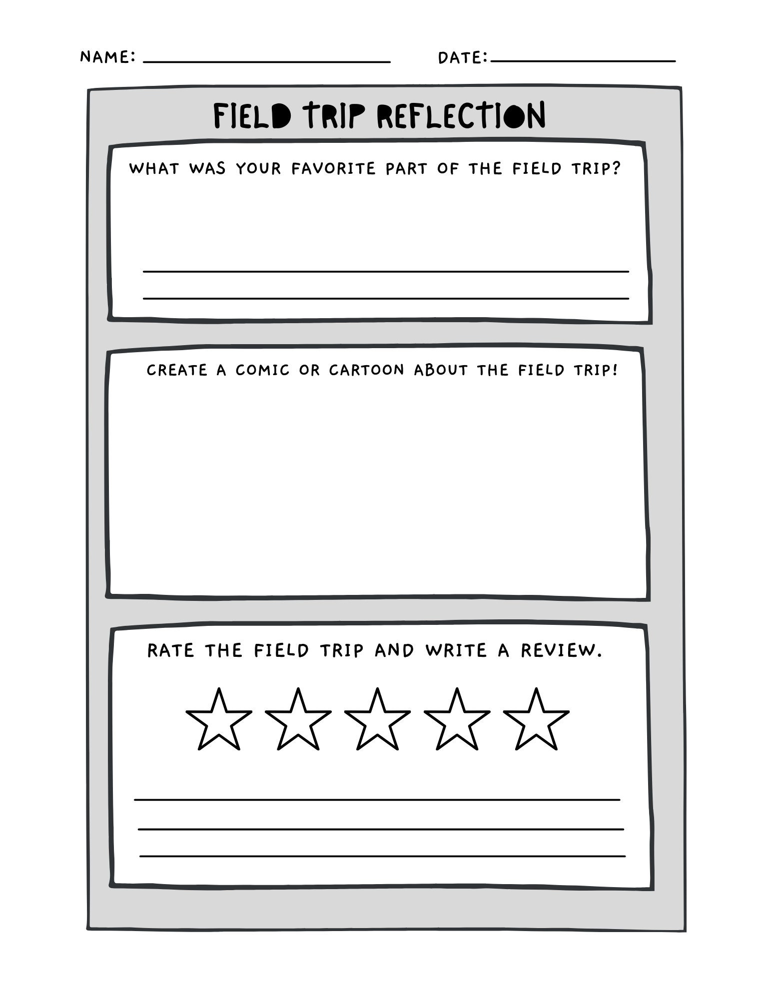 Field Trip Reflection Worksheet | Seesaw | IB PYP | Parent ...