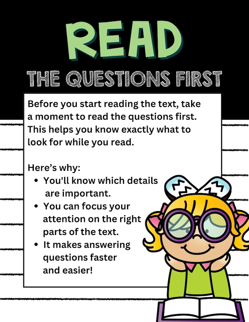 Test-taking Strategies | 18 Colorful Kid-friendly Posters | Printables ...