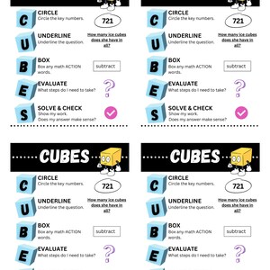 CUBES Math Strategy | Math Matters | Circle Underline Box Evaluate ...