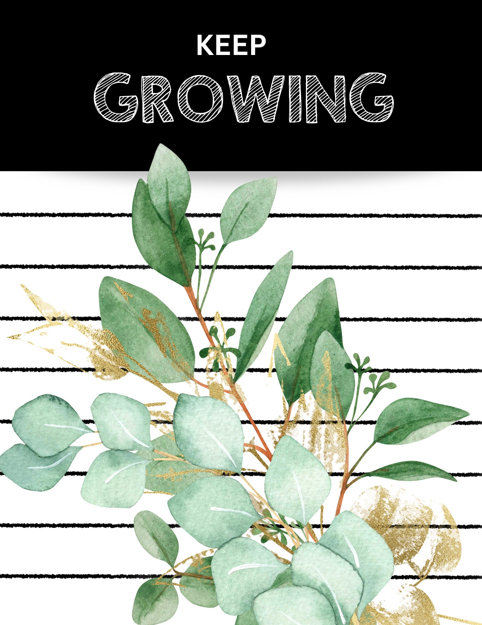 Eucalyptus Theme Classroom Poster Set Growth Mindset 10 Printables ...