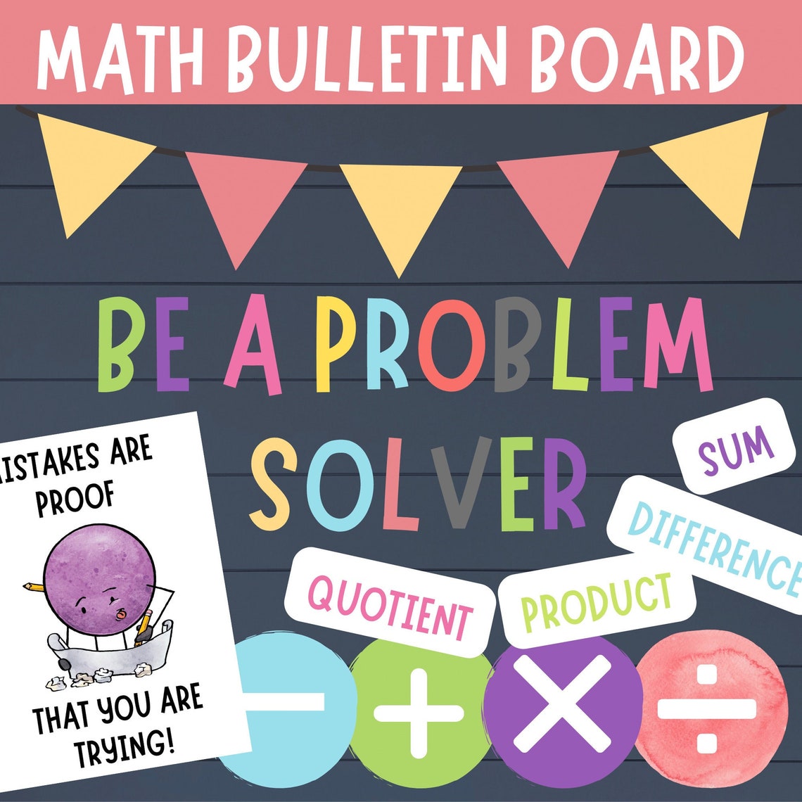 Math Bulletin Board Set | Printable | Bundle | Math Vocabulary ...