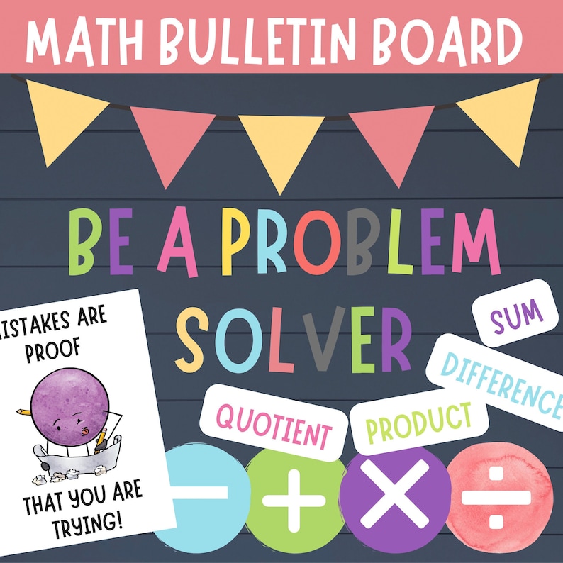 Math Bulletin Board Set | Printable | Bundle | Math Vocabulary ...