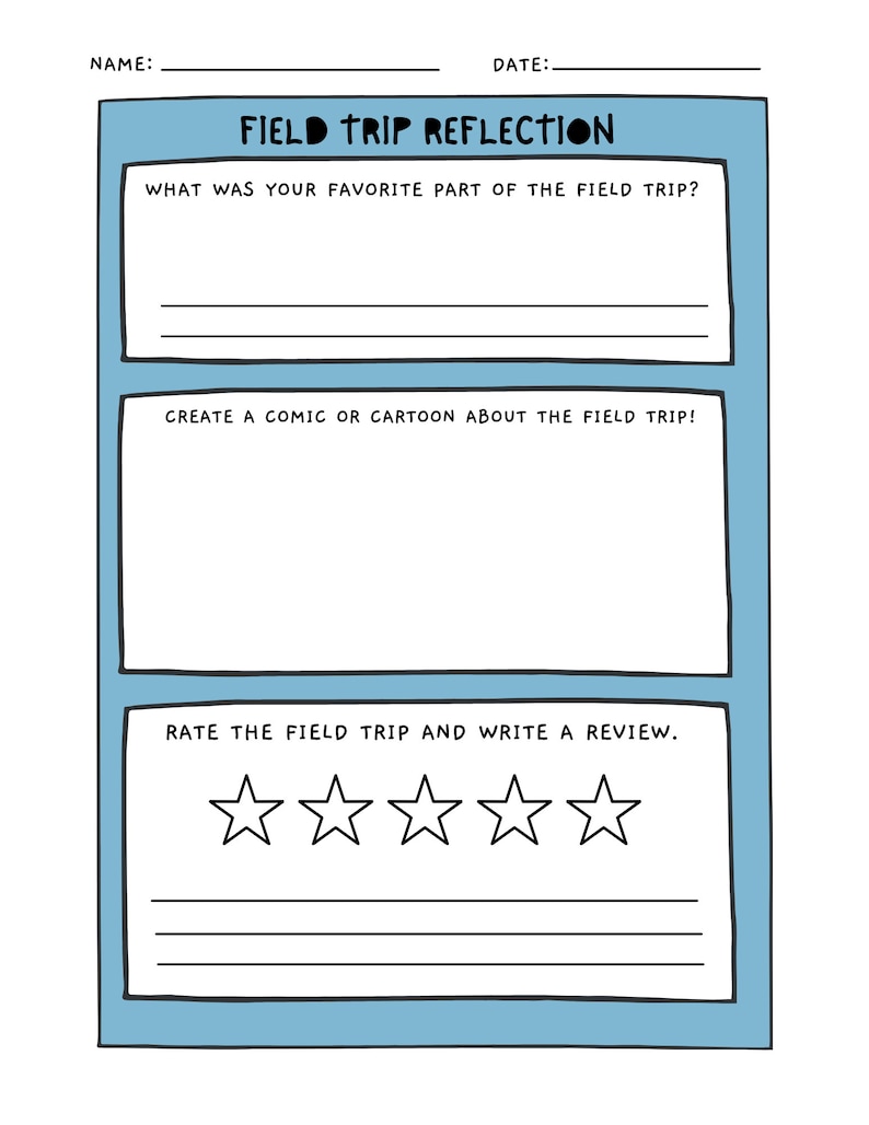 Field Trip Reflection Worksheet Seesaw IB PYP Parent Communication ...