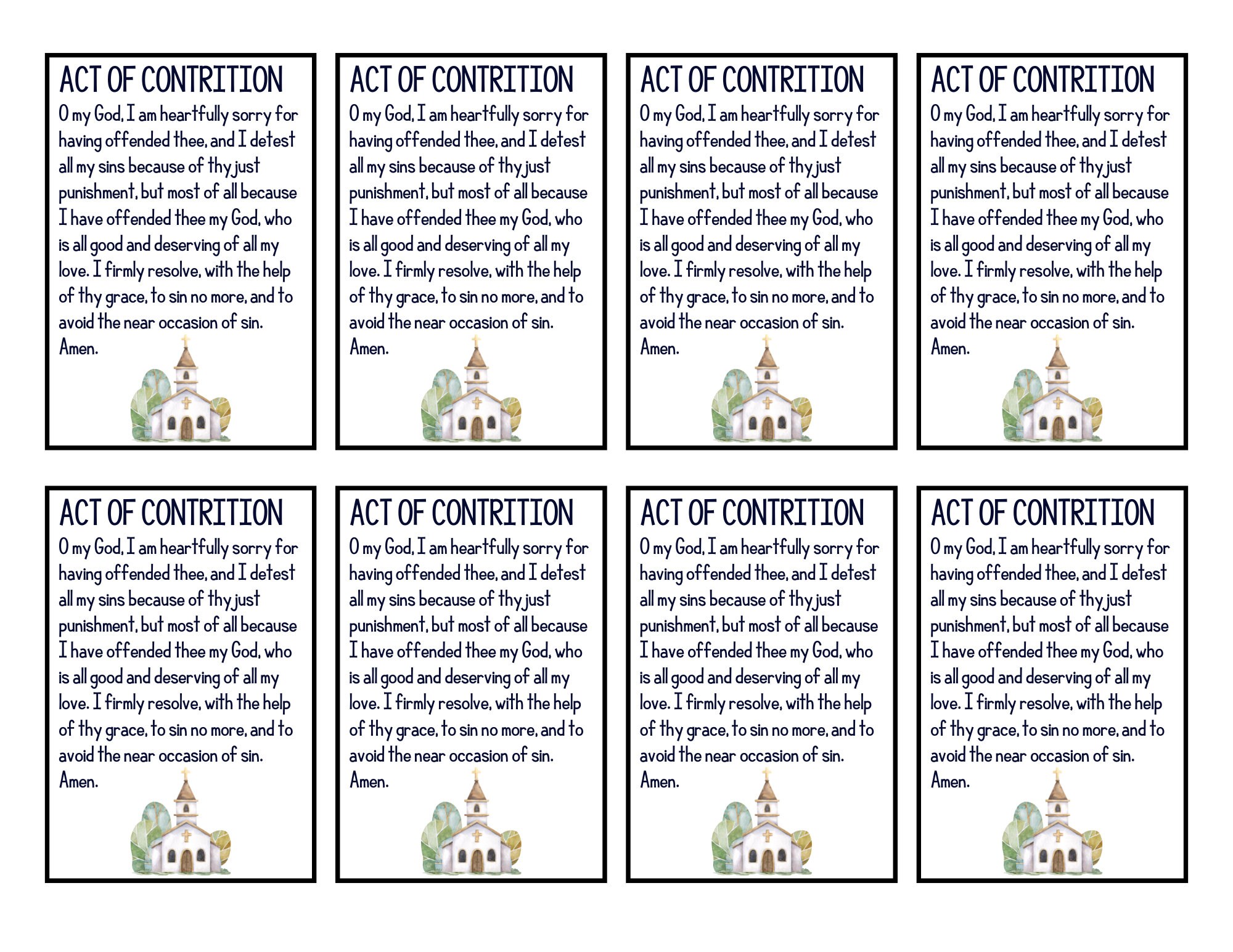 Catholic Prayer Cards: 18 Printable Prayers (PDF Download) - Etsy