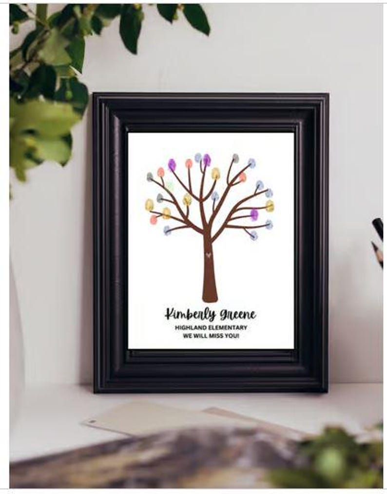 Fingerprint Tree Printable for Going Away | Thank You | Gifts ...