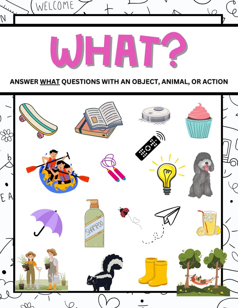 WH Question Visuals: Speech Therapy ESL Classroom Posters - Etsy