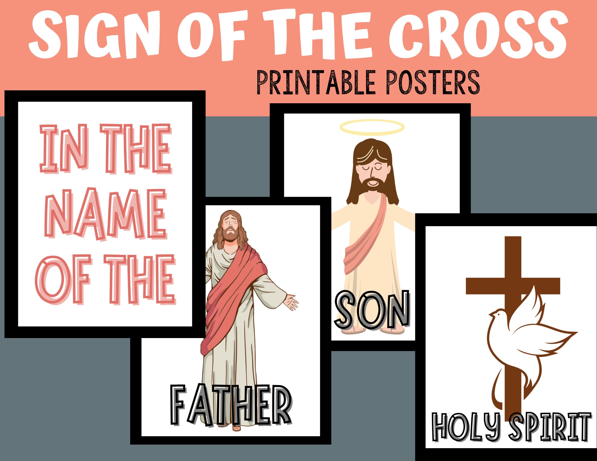 Sign of the Cross Poster Set: Catholic Classroom Decor (digital PDF) - Etsy