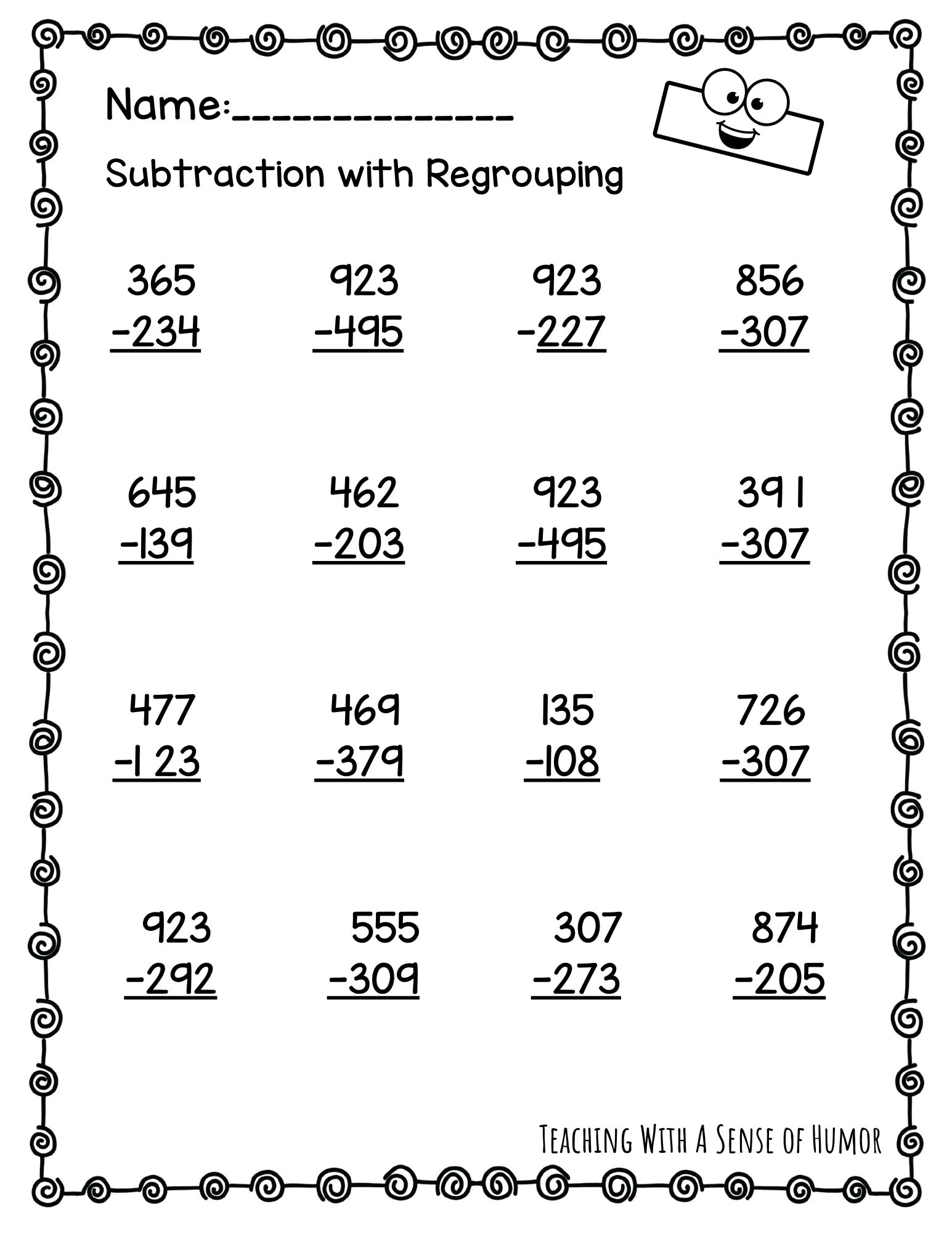 Hojas de trabajo de suma y resta con reagrupación (imprimibles) - Etsy ...