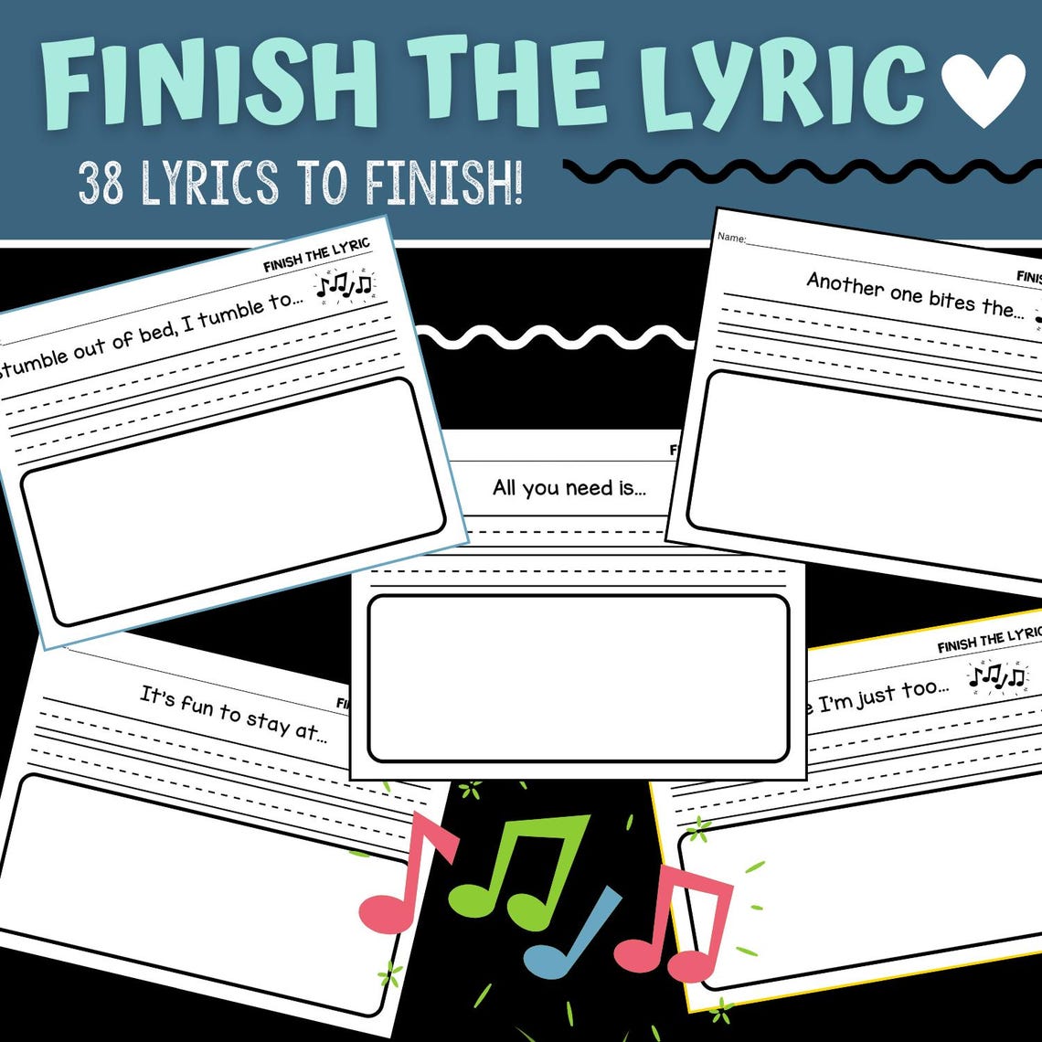 Finish the Lyrics | Fun Activity | Primary Grades | Music | End-of-year ...