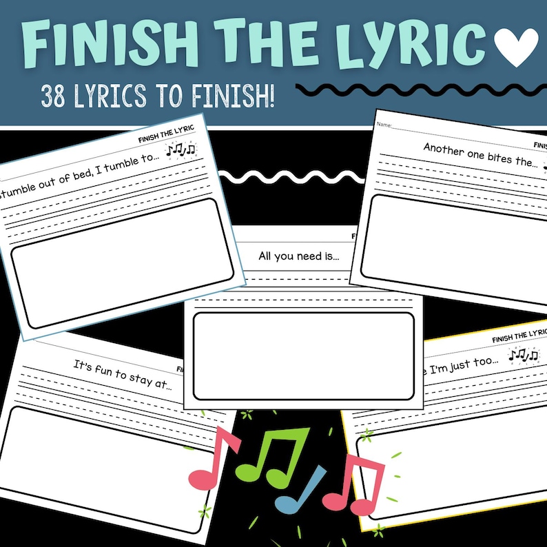 Finish the Lyrics | Fun Activity | Primary Grades | Music | End-of-year ...