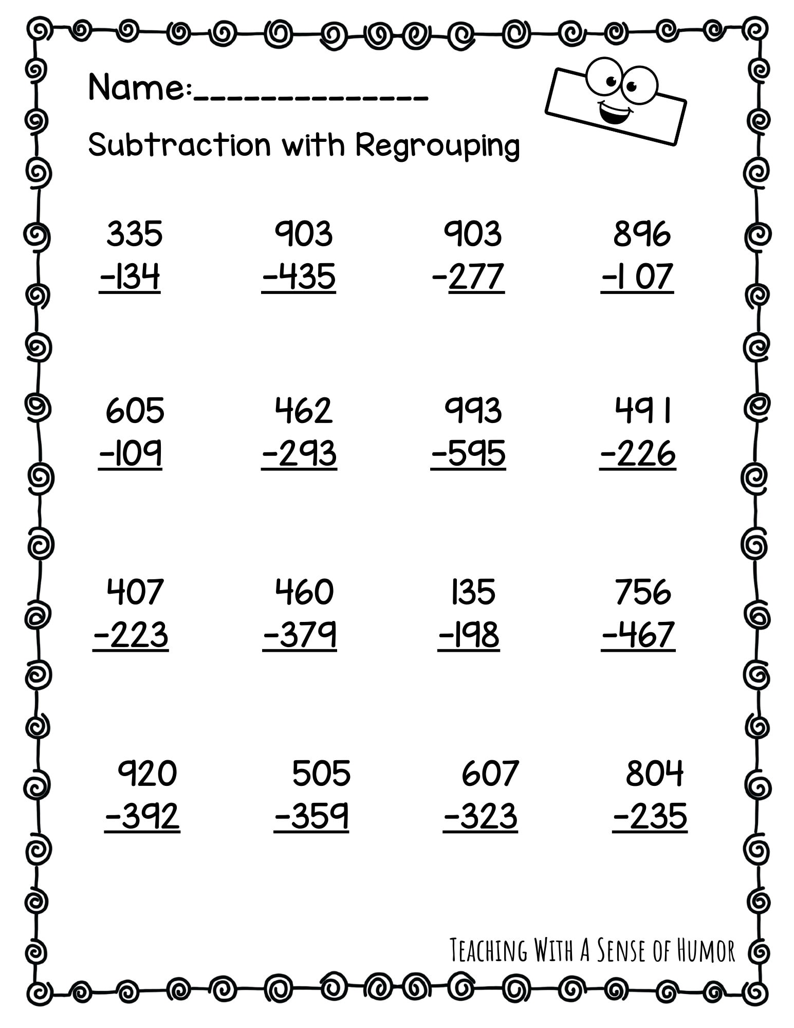 Addition and Subtraction Worksheets With Regrouping (printable) - Etsy