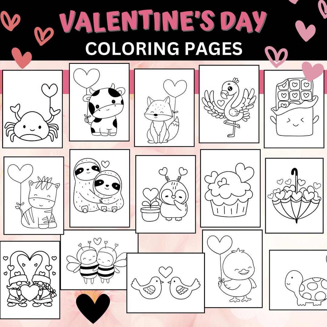Valentine's Day Coloring Pages | Cute Holiday Activity | Preschool ...