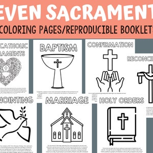 Seven Sacraments Coloring Book & Posters - Catholic Education - Etsy