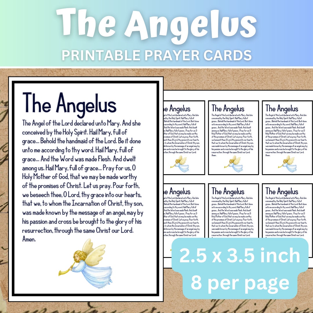 The Angelus Prayer Card | Catholic School | Sunday School | Religious ...