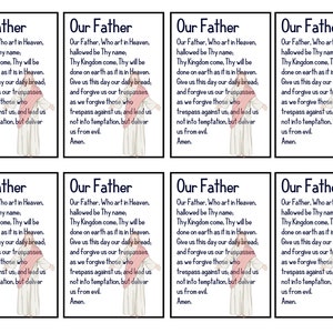 Our Father Prayer Cards: Catholic Sunday School Printable (2.5x3.5 In ...