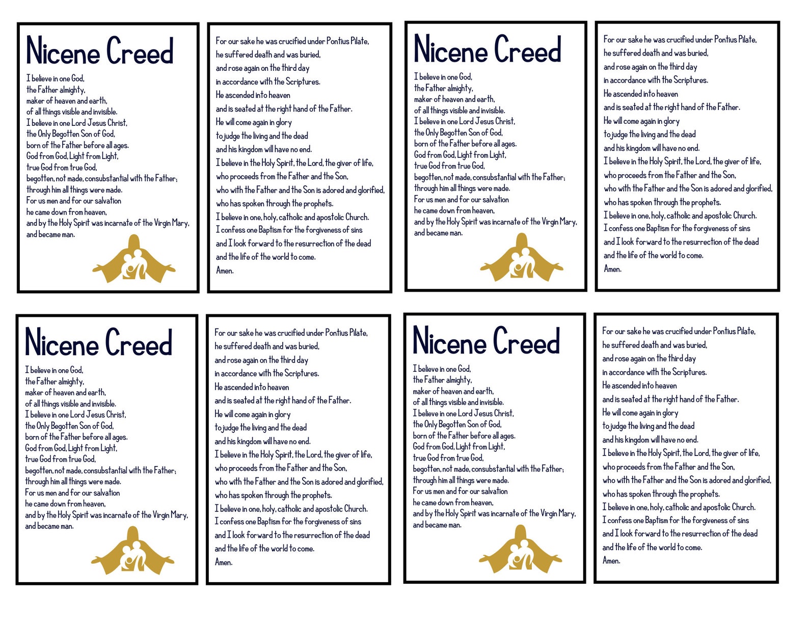 Nicene Creed Prayer Cards: Catholic Bible Study (printable) - Etsy