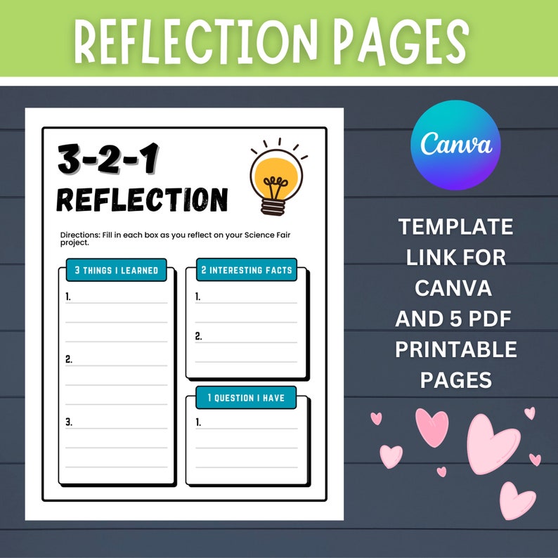 Reflection Pages | Worksheets for Any Subject | Canva Link Included ...