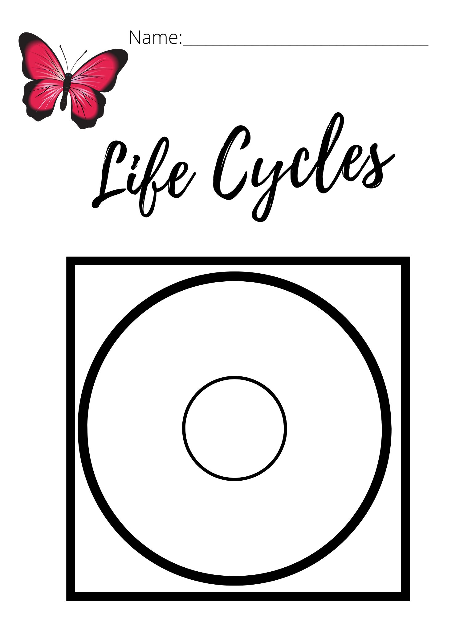 Life Cycles Activity Packet and Journal | Butterfly Ladybug Praying ...