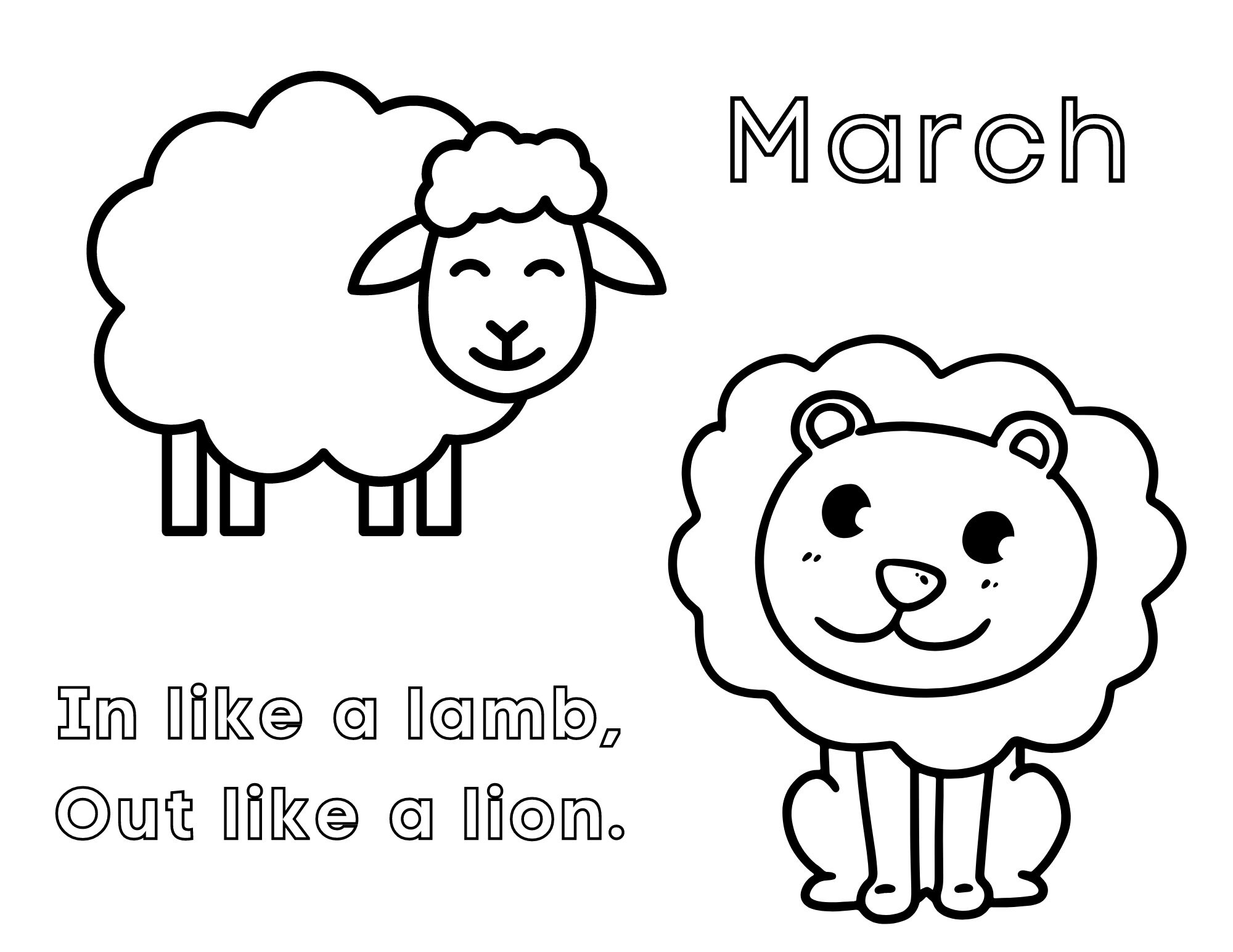 Spring Coloring Pages | Primary | Holidays | Seasons | April Showers ...